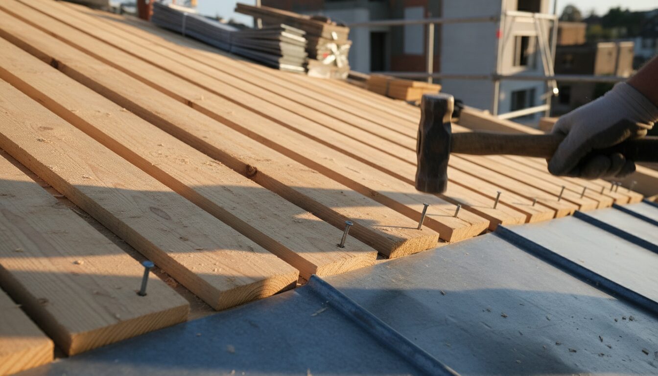 Pose de volige : Espacement et clouage pour toiture zinc - Domindo