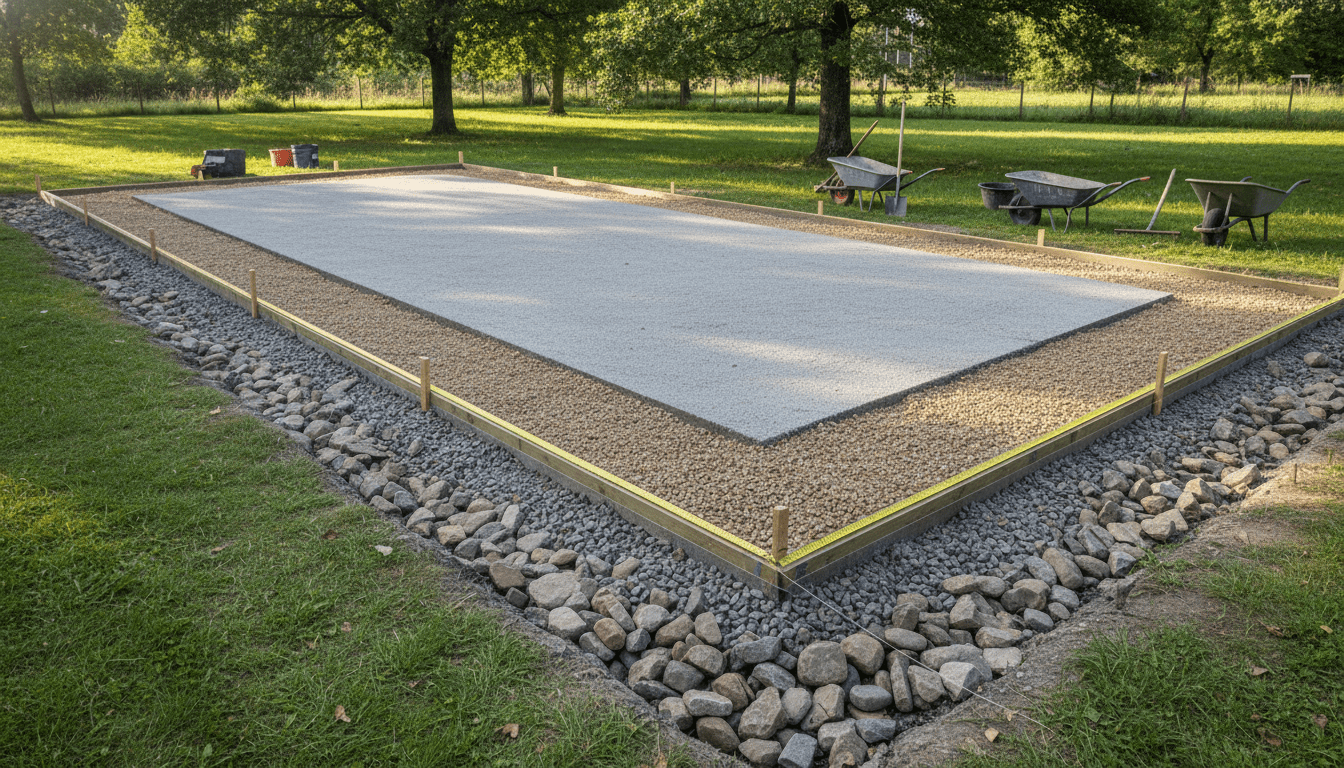 Construire un terrain de pétanque : Dimensions et couches de gravier ...